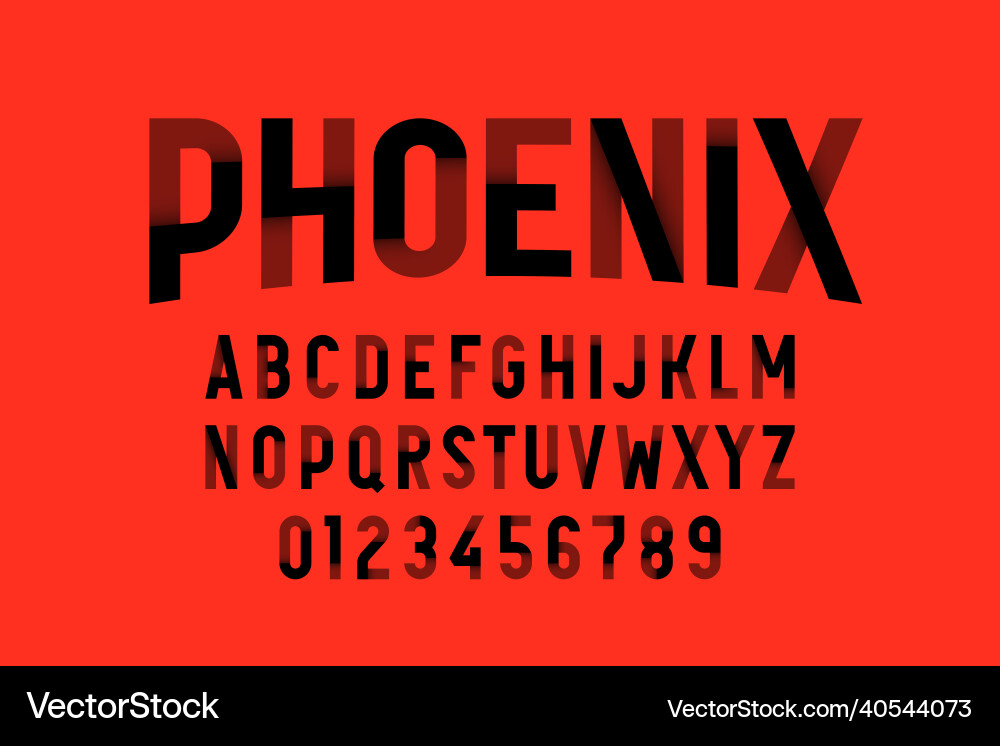 Condensed style modern font alphabet letters Vector Image