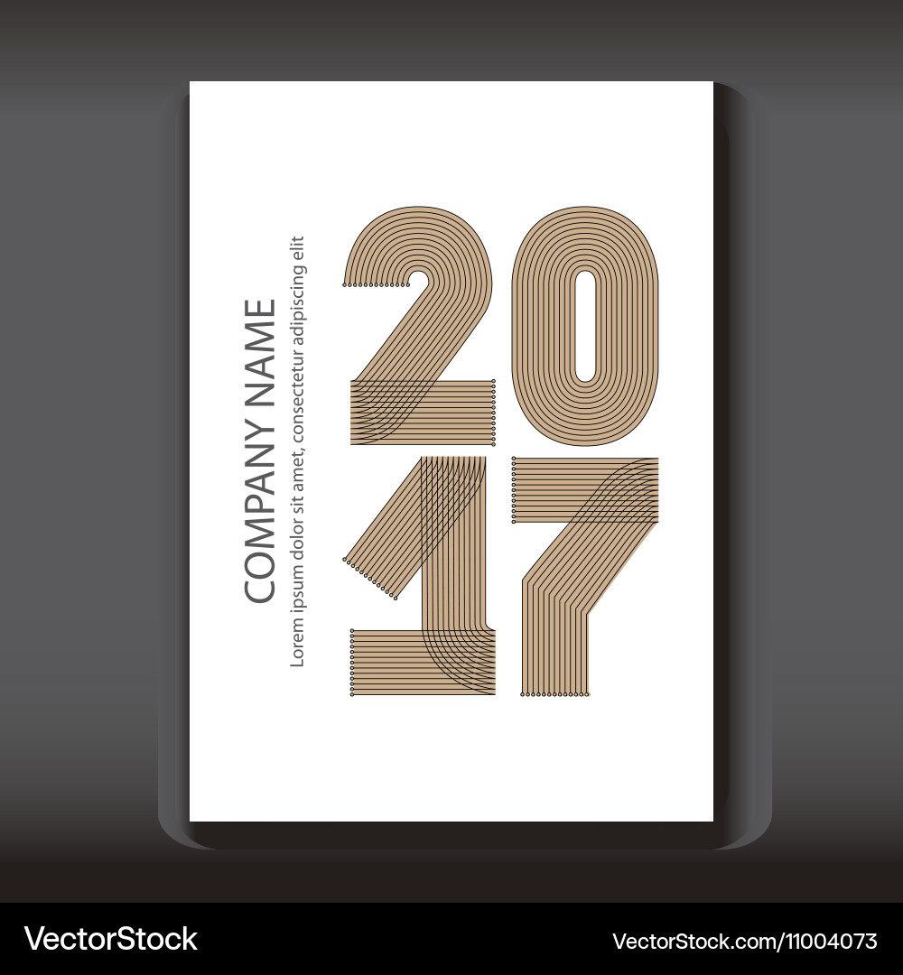 Cover annual report numbers 2017 modern design Vector Image