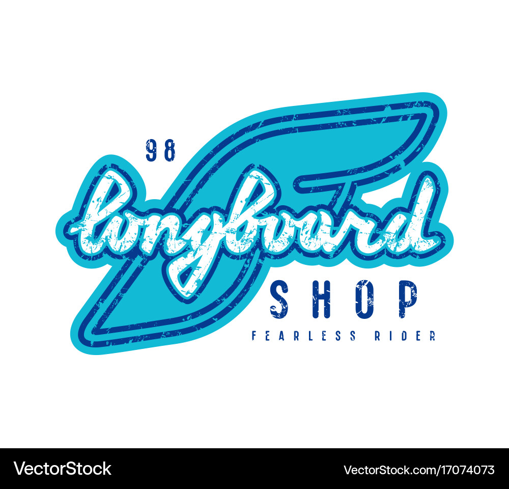 Emblem of longboard shop Royalty Free Vector Image