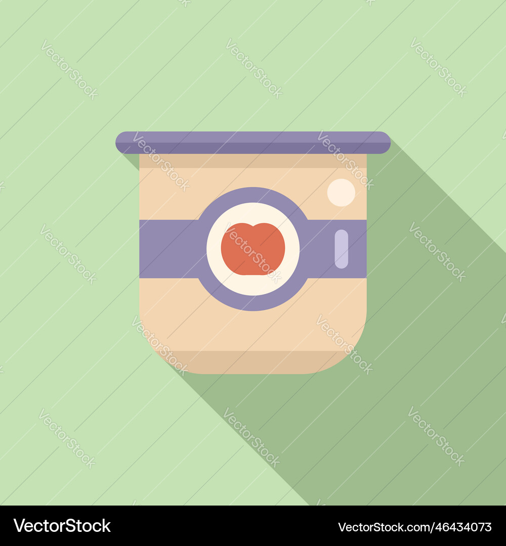 Fruit meal box icon flat lunch food Royalty Free Vector