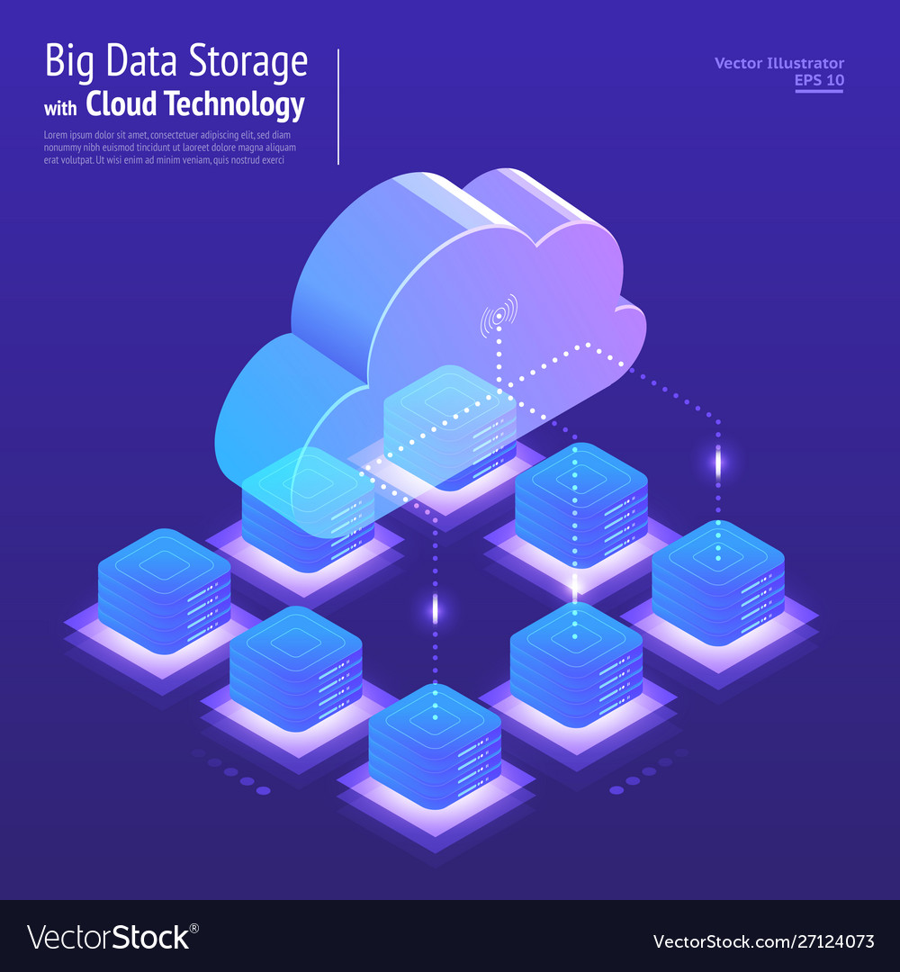 Isometric cloud technology Royalty Free Vector Image