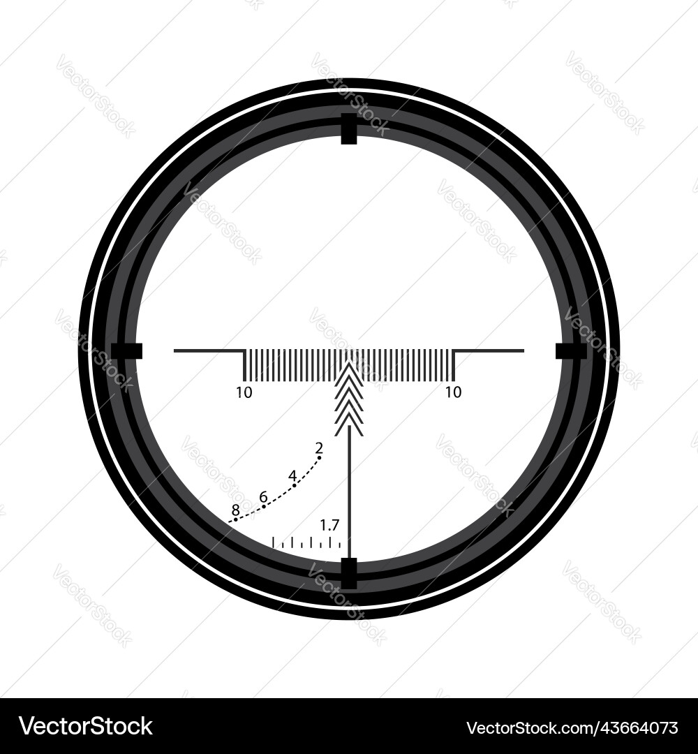 Optic sight with glass isolated on white Vector Image