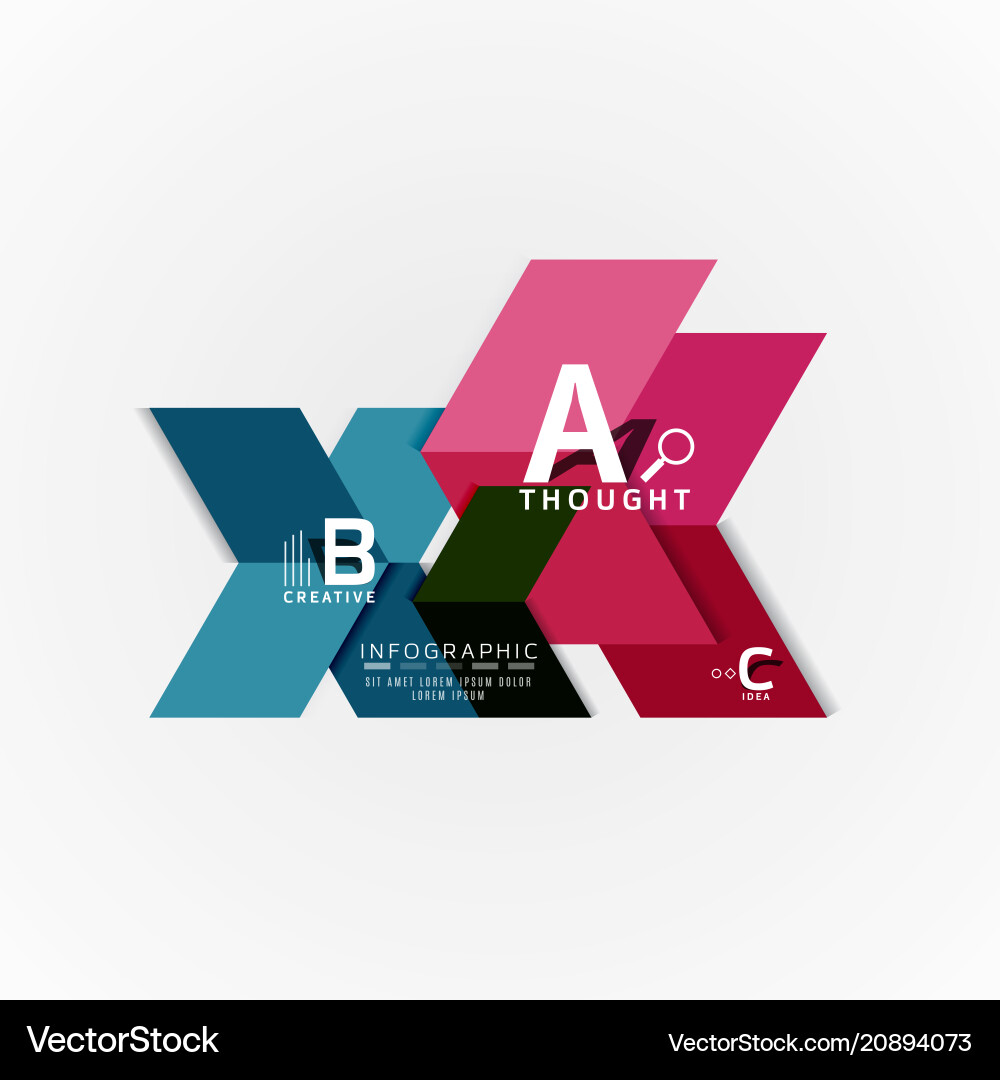Paper infographic banner template with a b c Vector Image