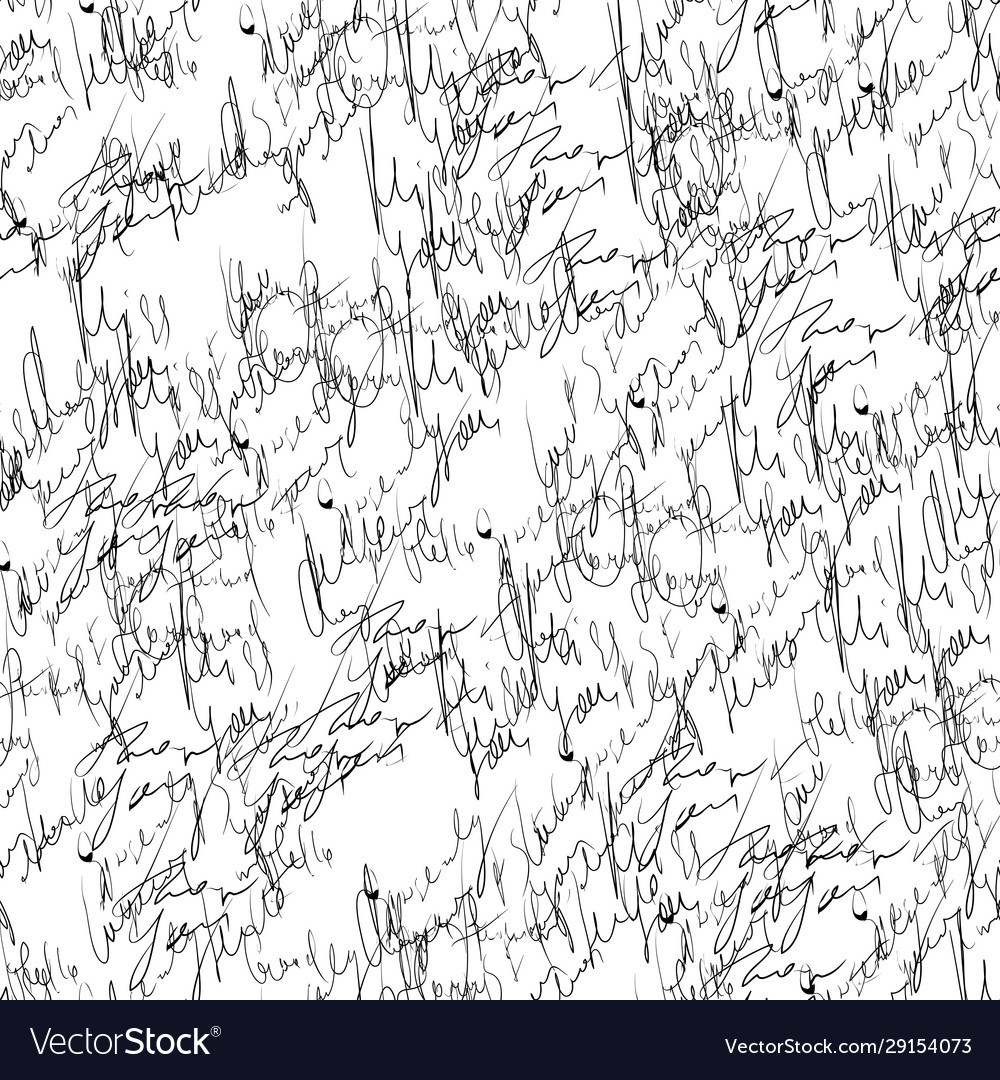 Seamless abstract text pattern handwritten font Vector Image