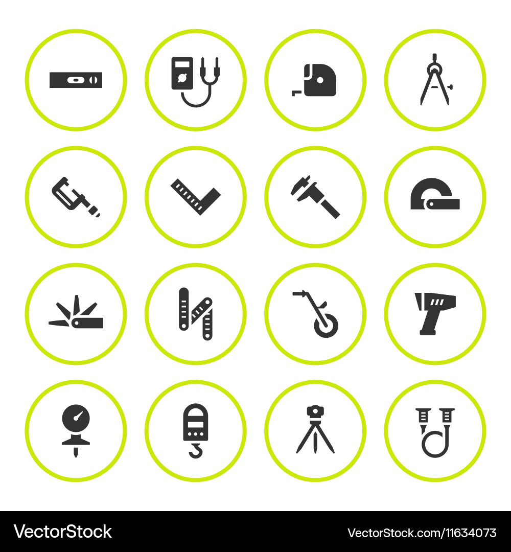Set round icons of measuring tools Royalty Free Vector Image