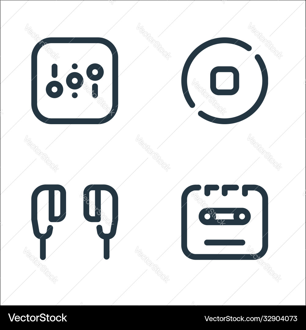 Sound line icons linear set quality line set Vector Image