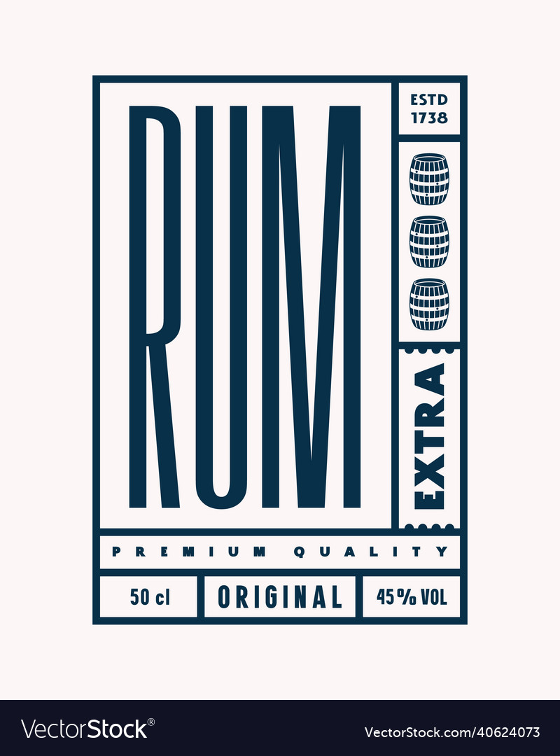 Template label for rum Royalty Free Vector Image