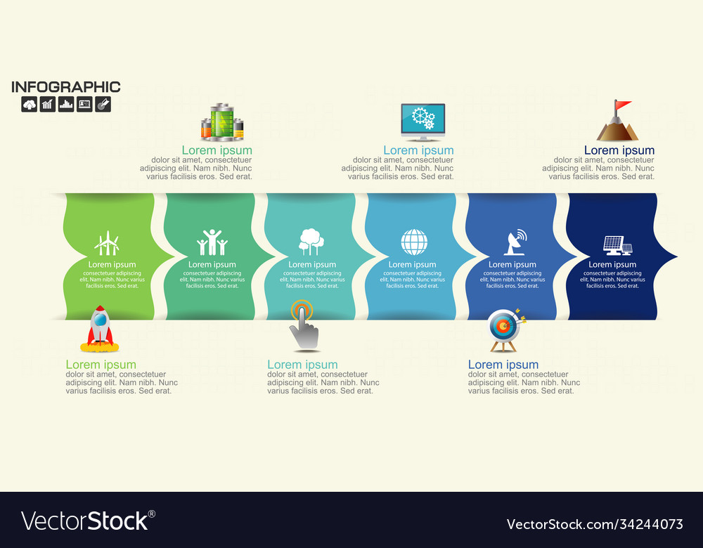 Timeline infographics design template with 10 Vector Image