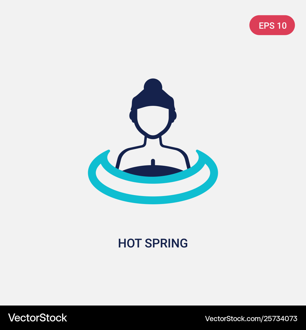 Two color hot spring icon from beauty concept Vector Image