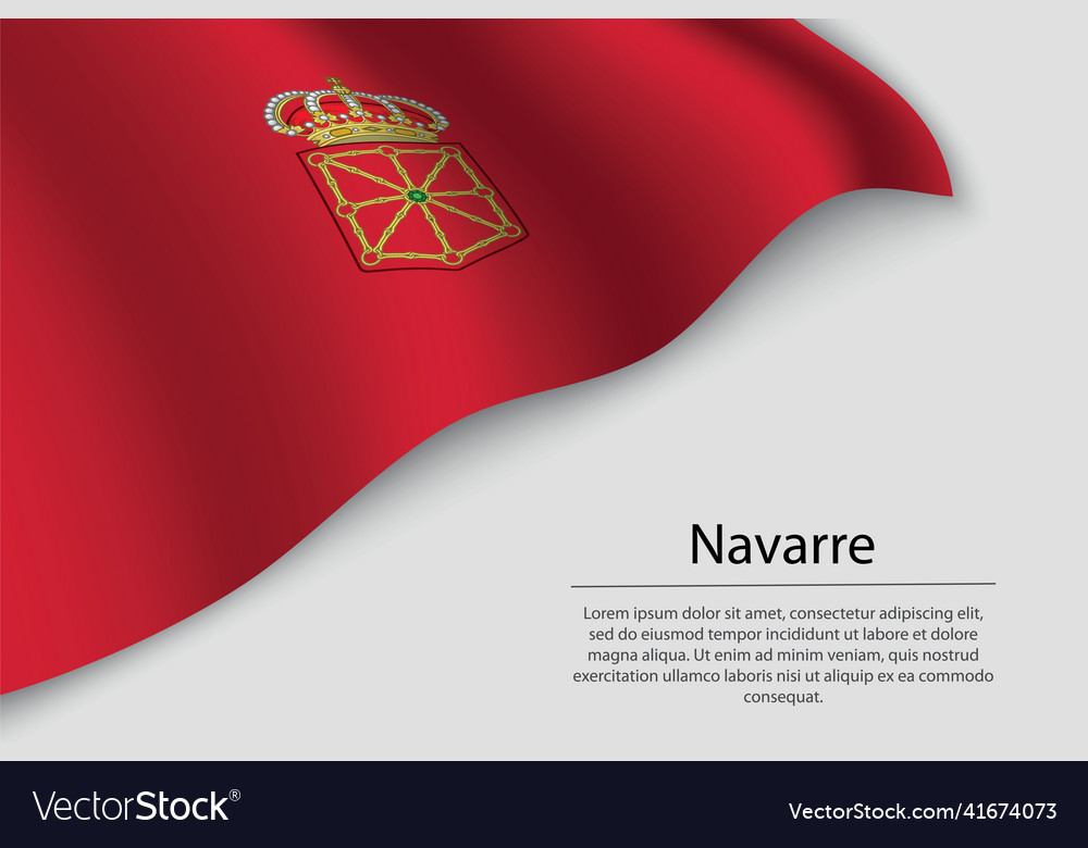 Wave flag of navarre is a region spain banner Vector Image