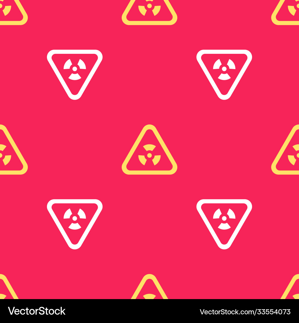 Yellow triangle sign with radiation symbol icon Vector Image