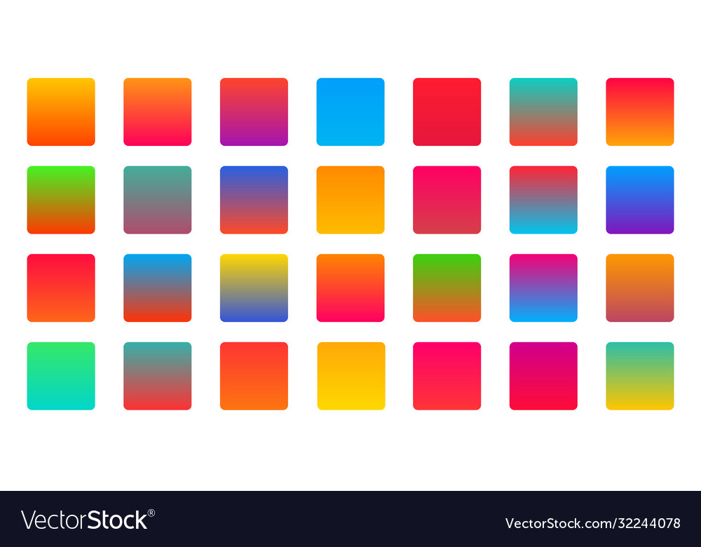 Bright vibrant colorful set gradients Royalty Free Vector
