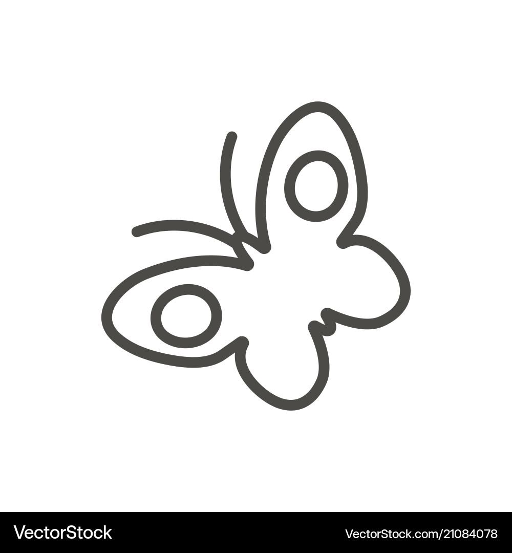 Butterfly icon line symbol isolated trend Vector Image