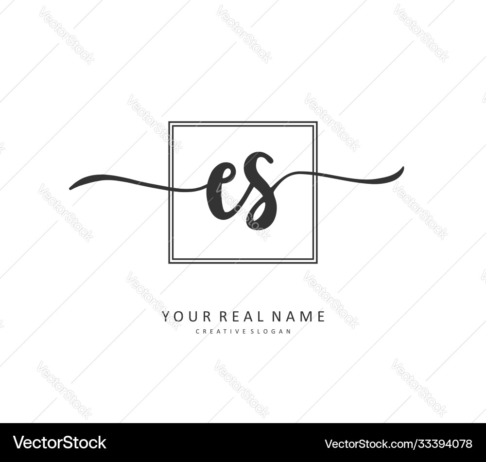 E s es initial letter handwriting and signature Vector Image