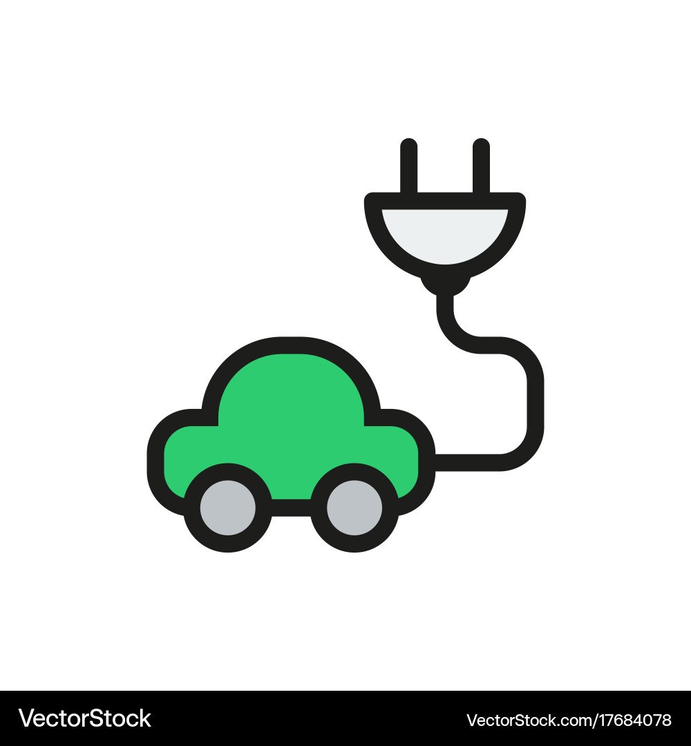 Electric car icon on white background Royalty Free Vector