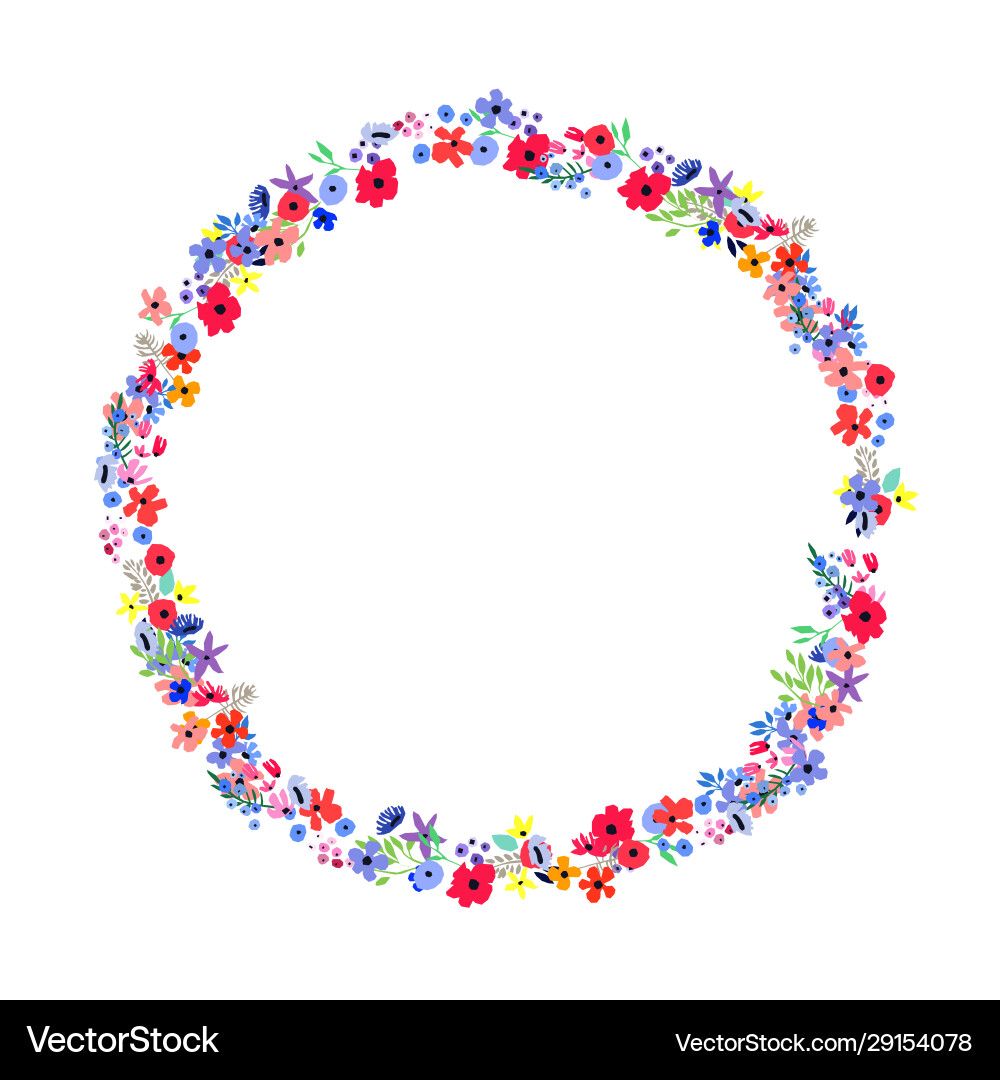Floral frame flowers arranged un a shape Vector Image