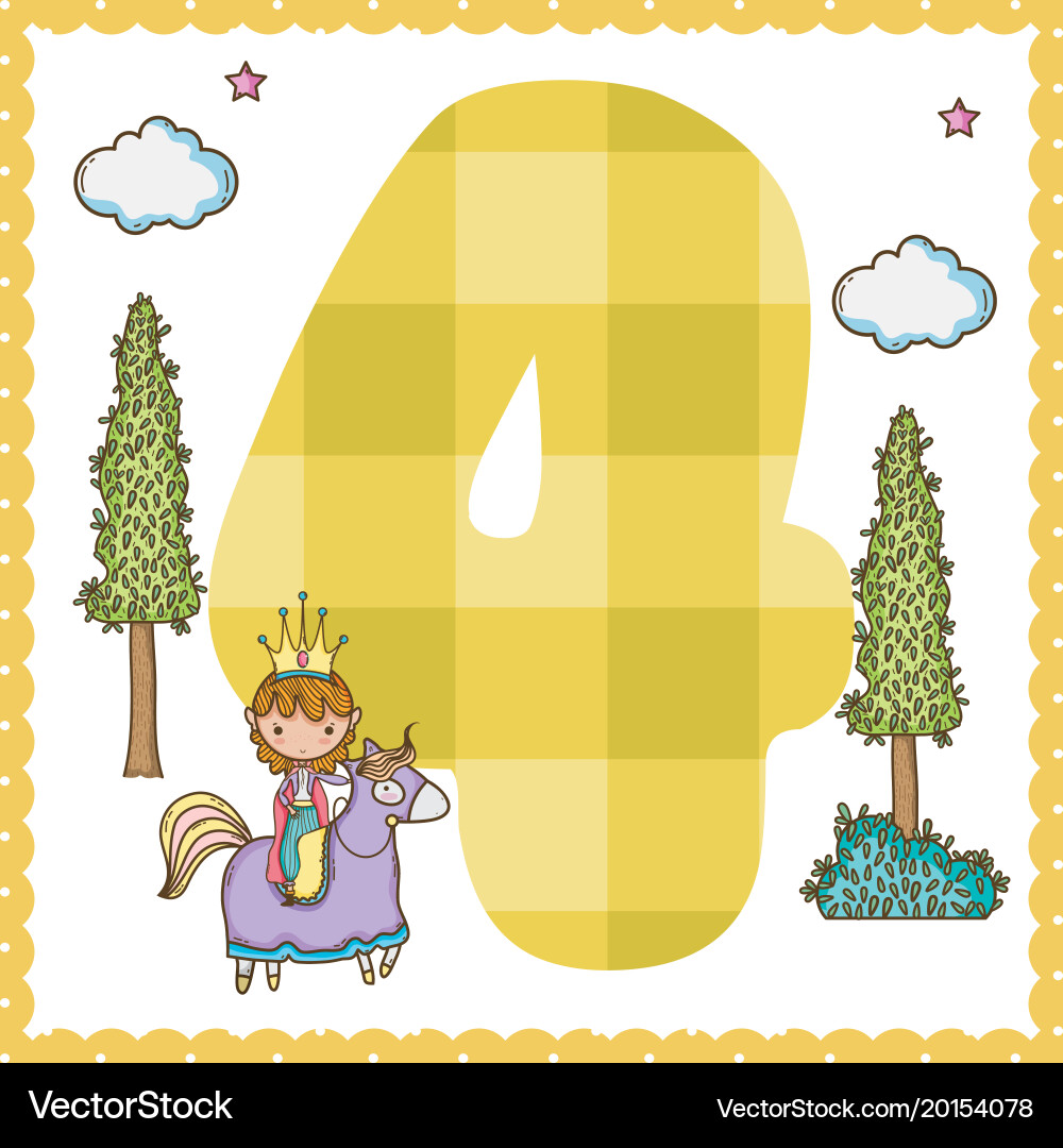 Four number cartoon Royalty Free Vector Image - VectorStock
