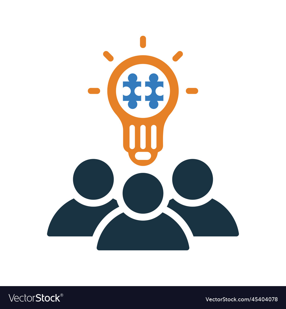 Group problem solving icon Royalty Free Vector Image