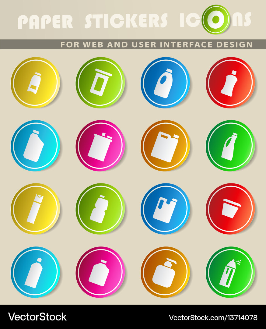 Household chemicals icon set Royalty Free Vector Image