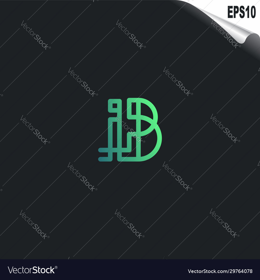 Initial ib logo monogram design template simple Vector Image
