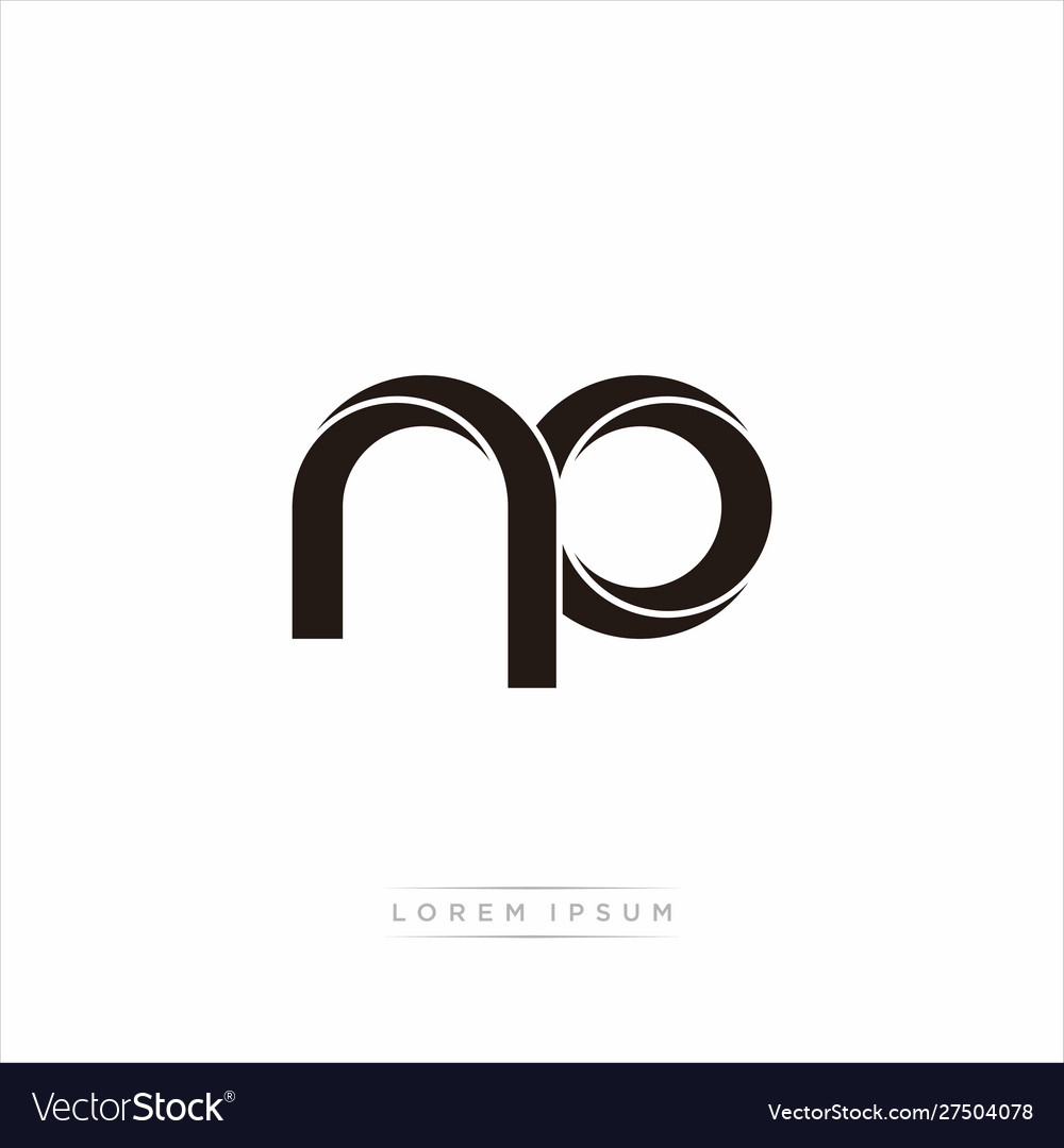 Np initial letter split lowercase modern monogram Vector Image