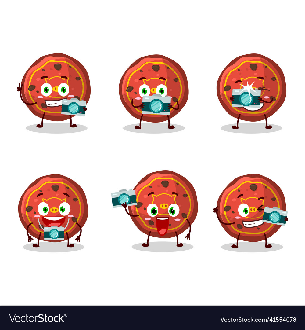 Photographer profession emoticon with red cookies Vector Image Photographer profession emoticon with red cookies Vector Image
