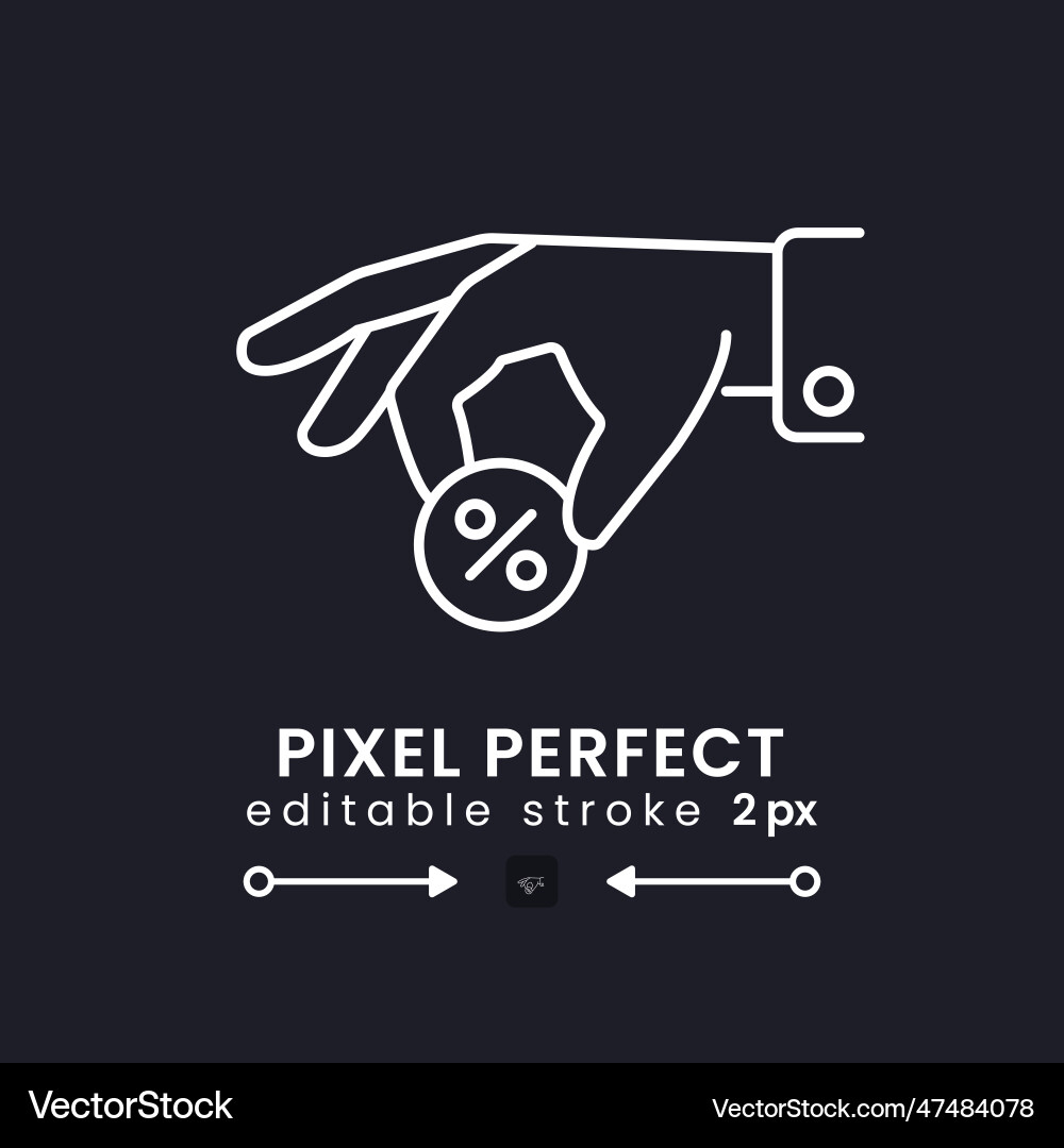 Profit percentage white linear desktop icon Vector Image