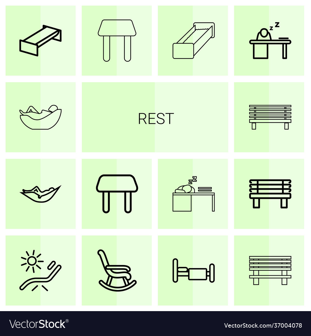Rest icons Royalty Free Vector Image - VectorStock