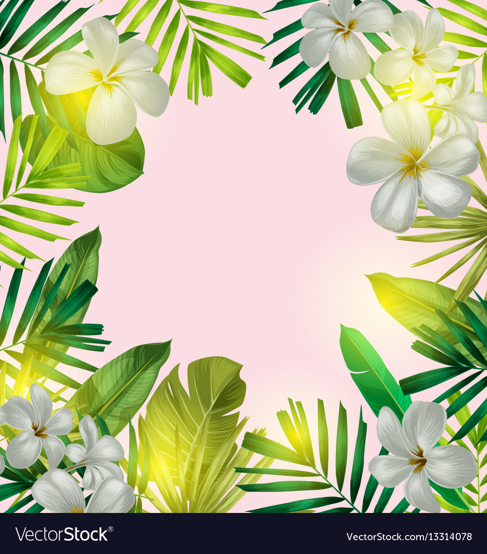 Tropical leaf pattern poster Royalty Free Vector Image