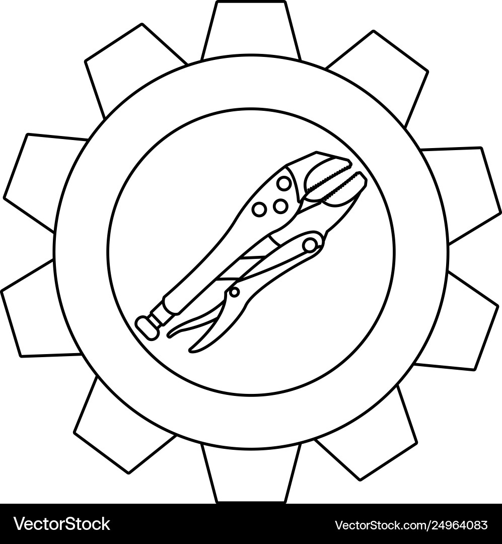 Adjustable spanner tool Royalty Free Vector Image