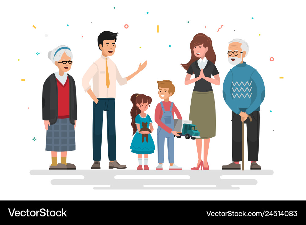 Big family portrait Royalty Free Vector Image - VectorStock