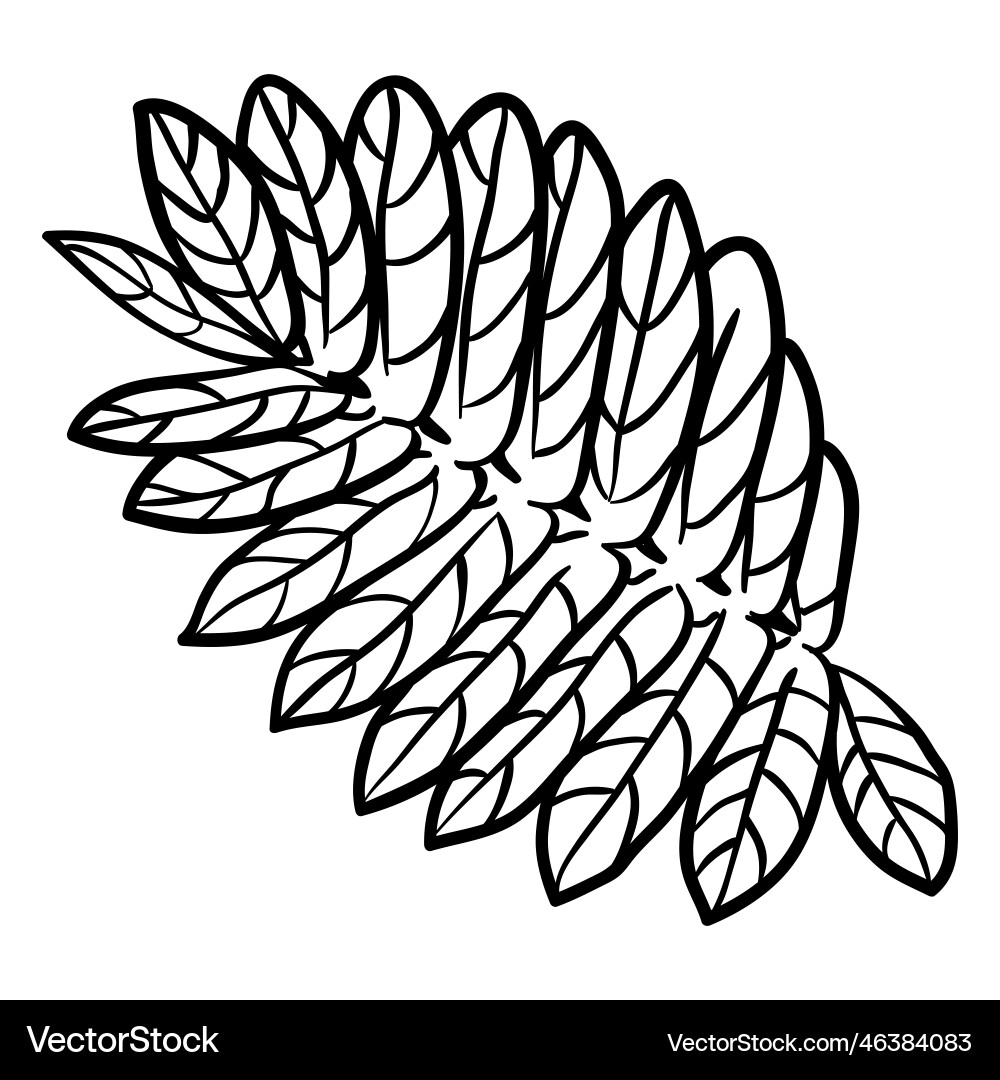 Big leaf stroke Royalty Free Vector Image - VectorStock