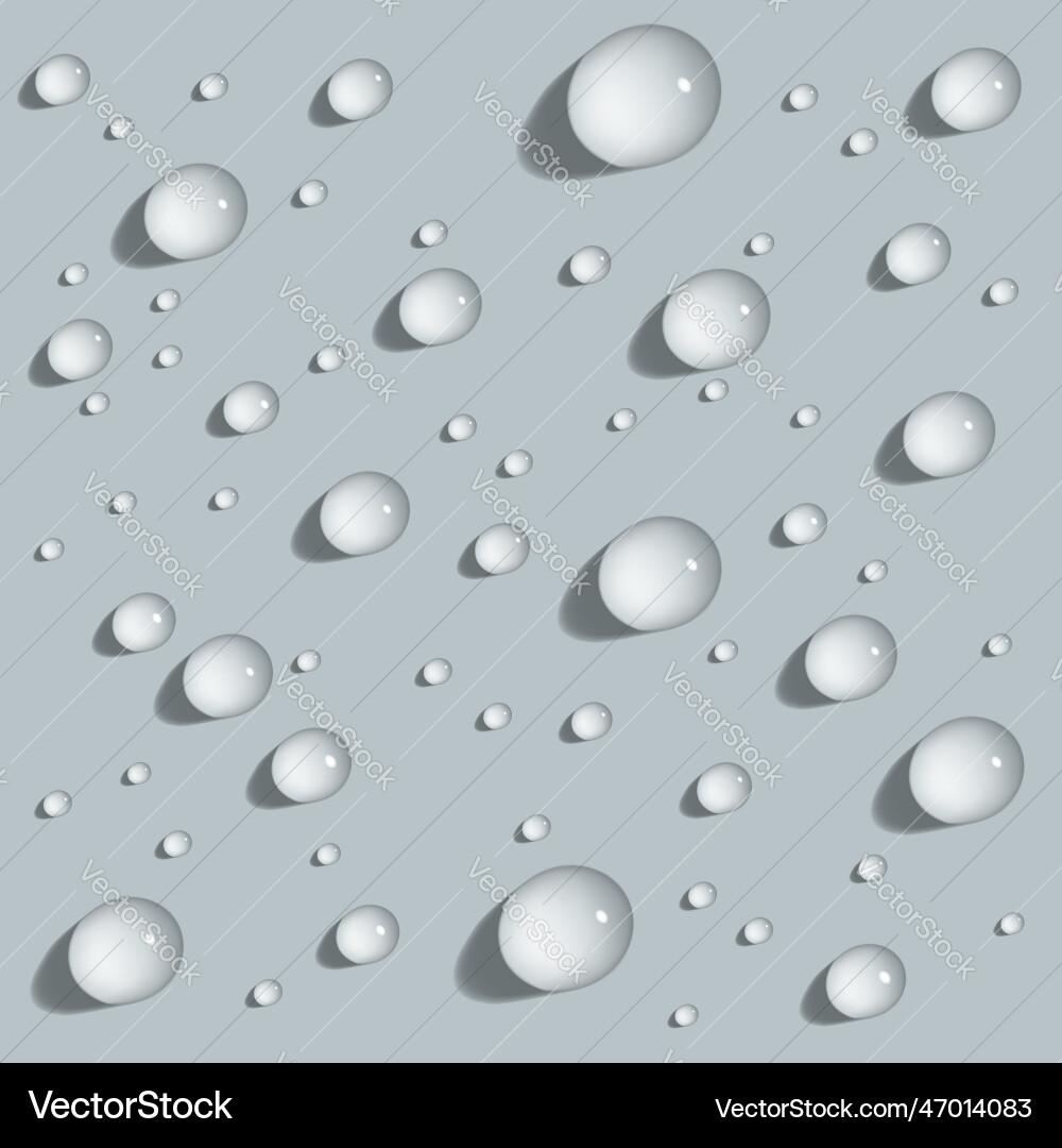 Clear water drops round waterdrops on blue Vector Image