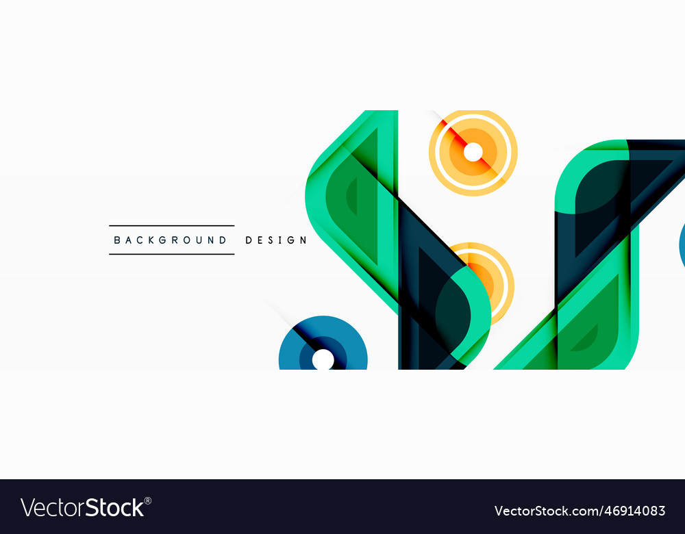 Colorful triangles and round shapes background Vector Image