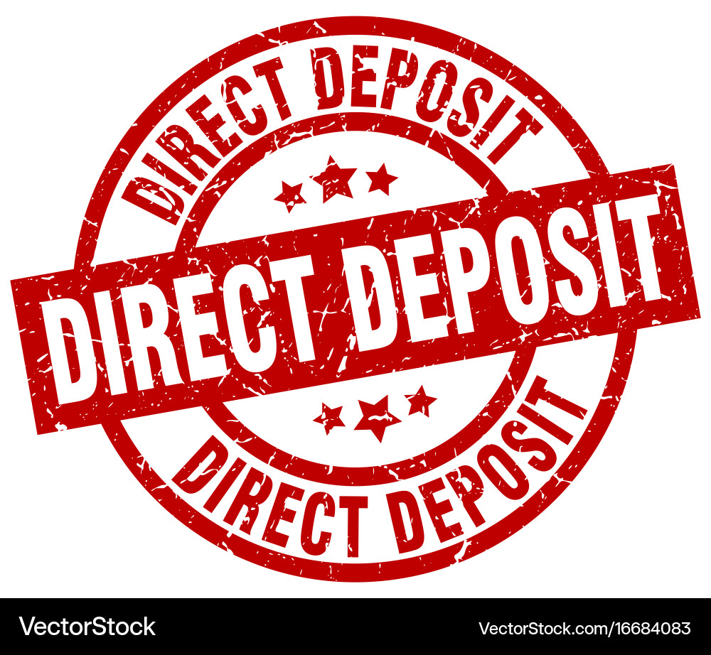 Direct deposit round red grunge stamp Royalty Free Vector
