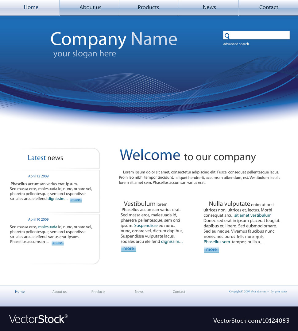 Editable website template Royalty Free Vector Image