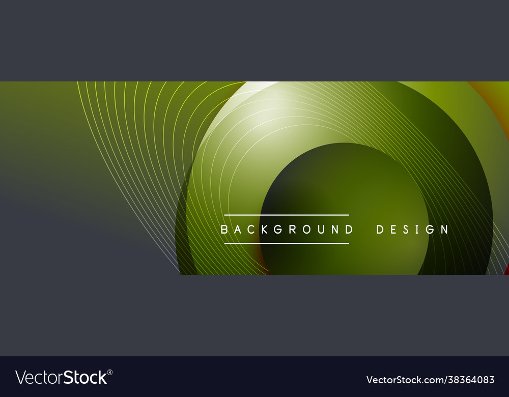 Gradient circles with shadows techno Royalty Free Vector