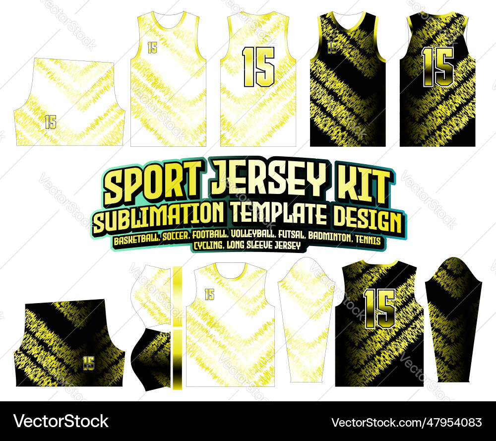 Gradient yellow abstract jersey design sportswear Vector Image