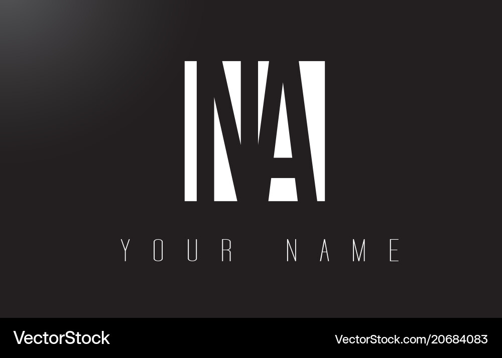Na letter logo with black and white negative Vector Image