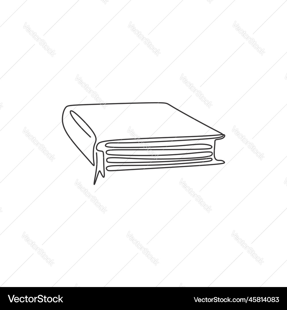 One line drawing of book educational idea concept Vector Image