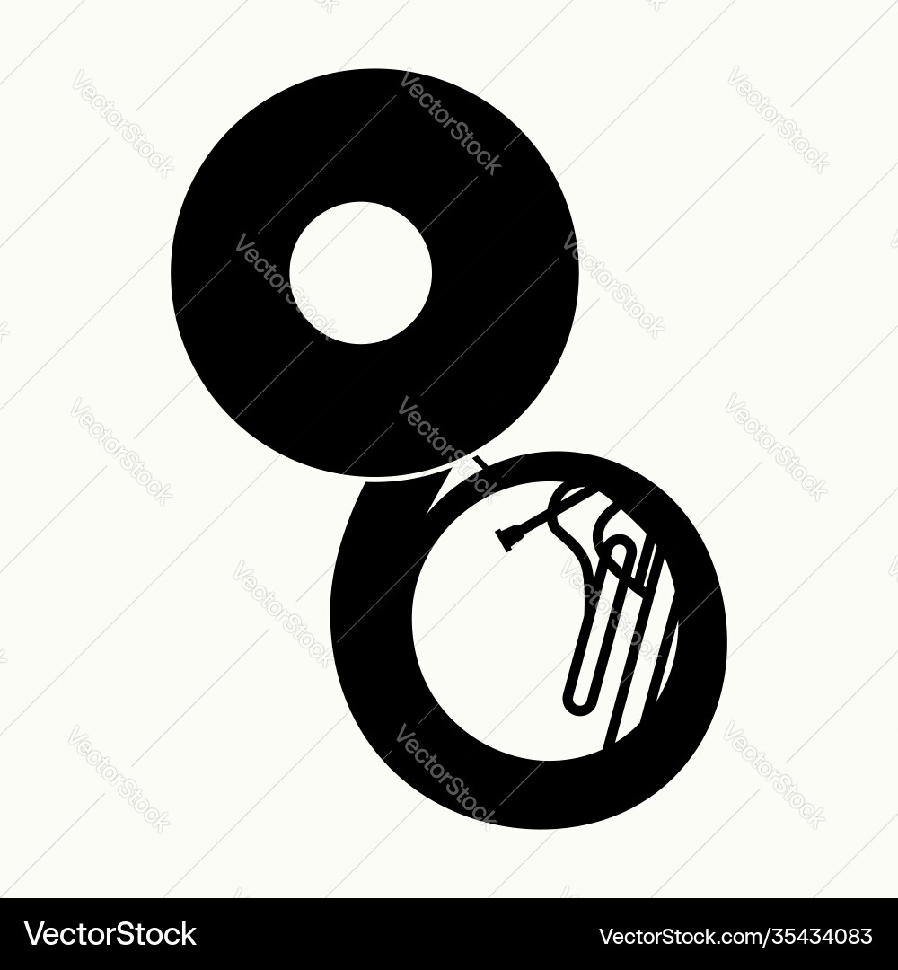 Sousaphone valved aerophone brass instrument Vector Image