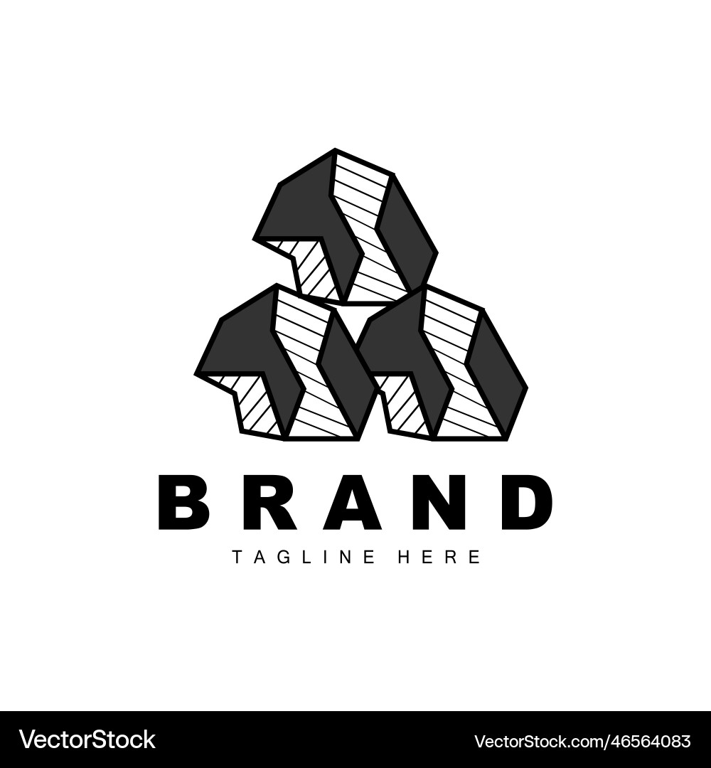 Stone logo gem line design diamond crystal Vector Image