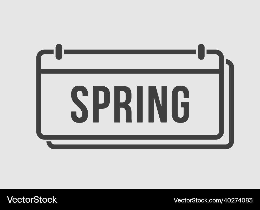 Template square icon page calendar - season spring