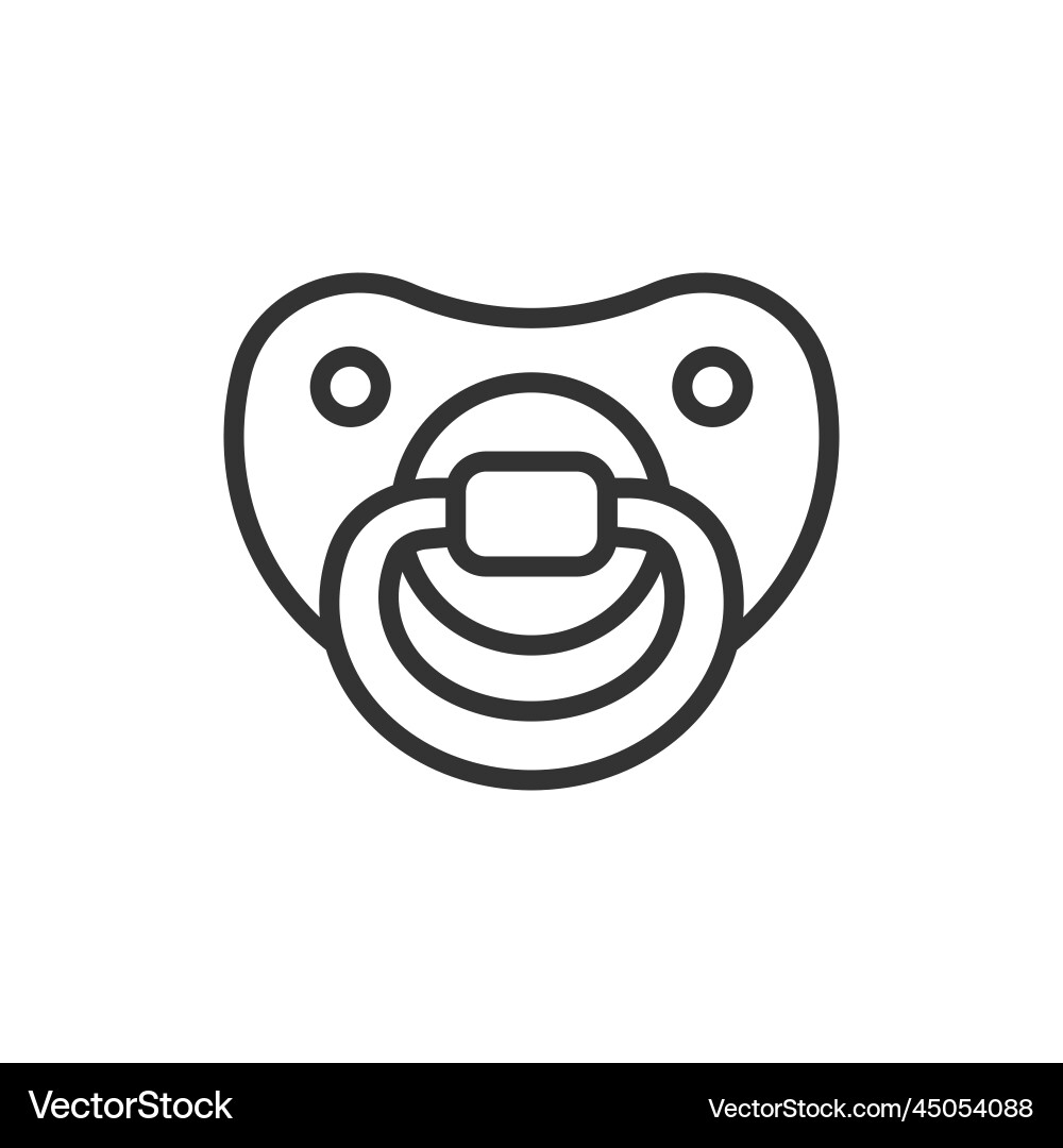 Baby pacifier line icon on white background Vector Image