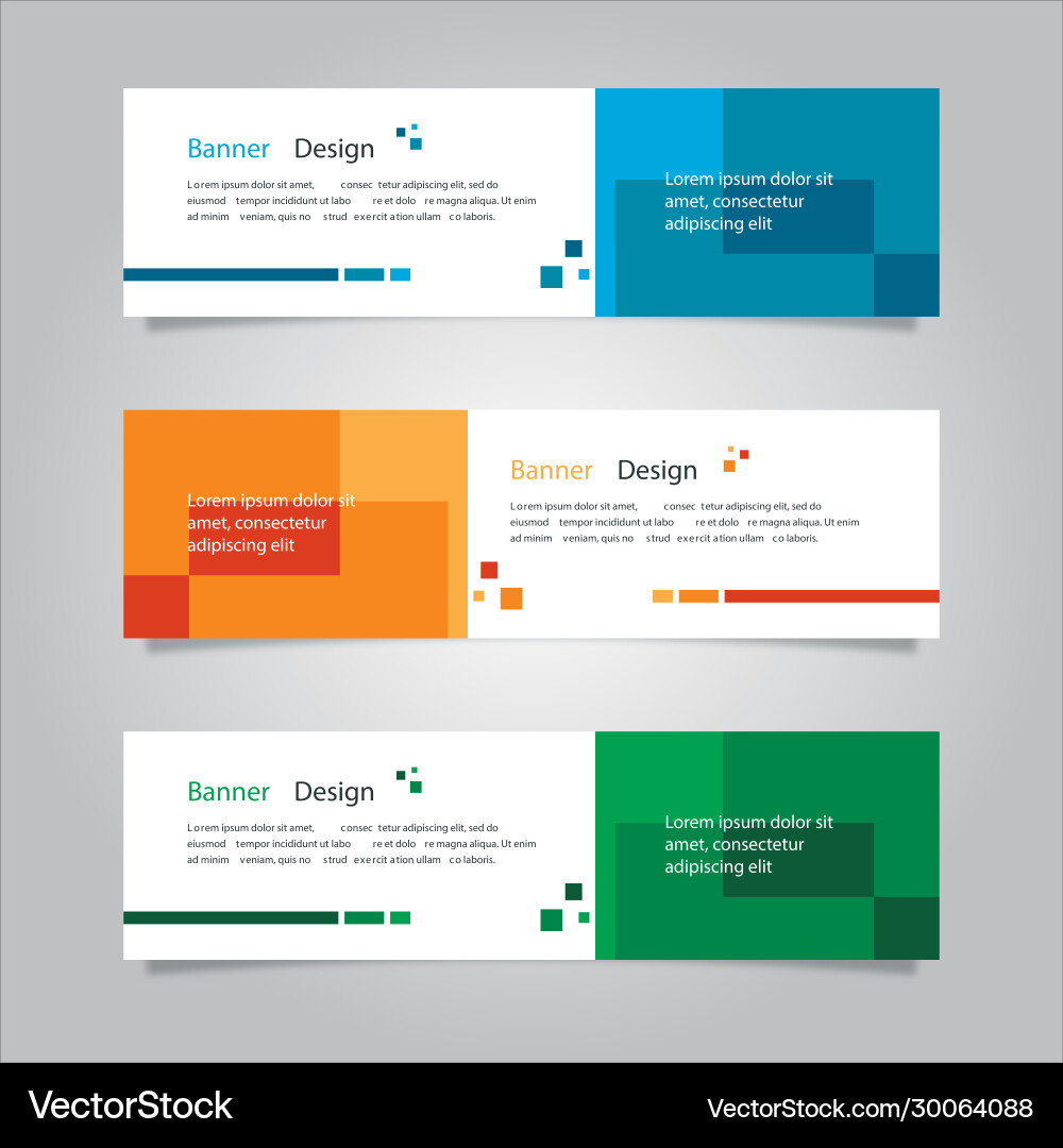 Banner design template set with monotone colors Vector Image