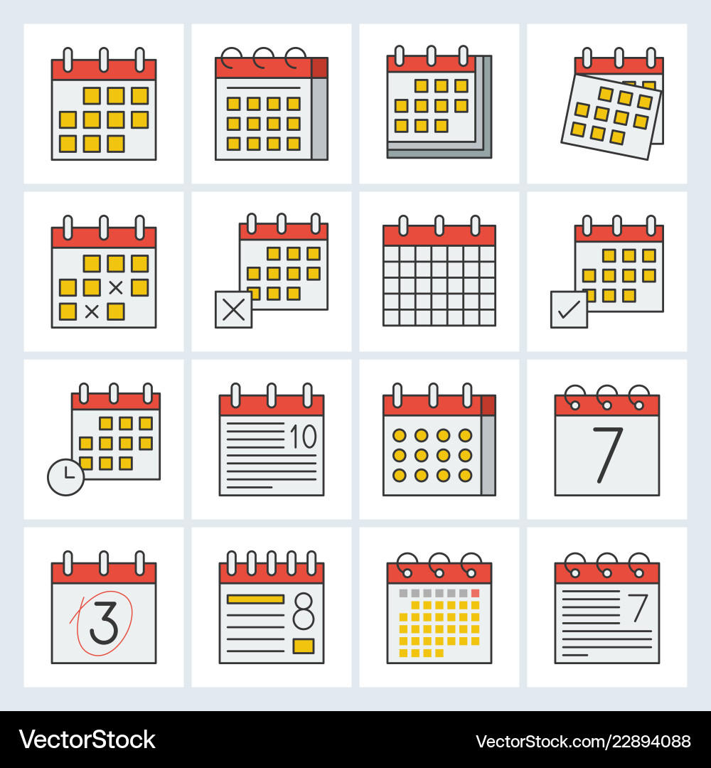 Calendar icon filled outline design editable Vector Image