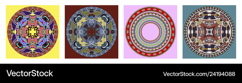 Decorative design circle dish template Royalty Free Vector
