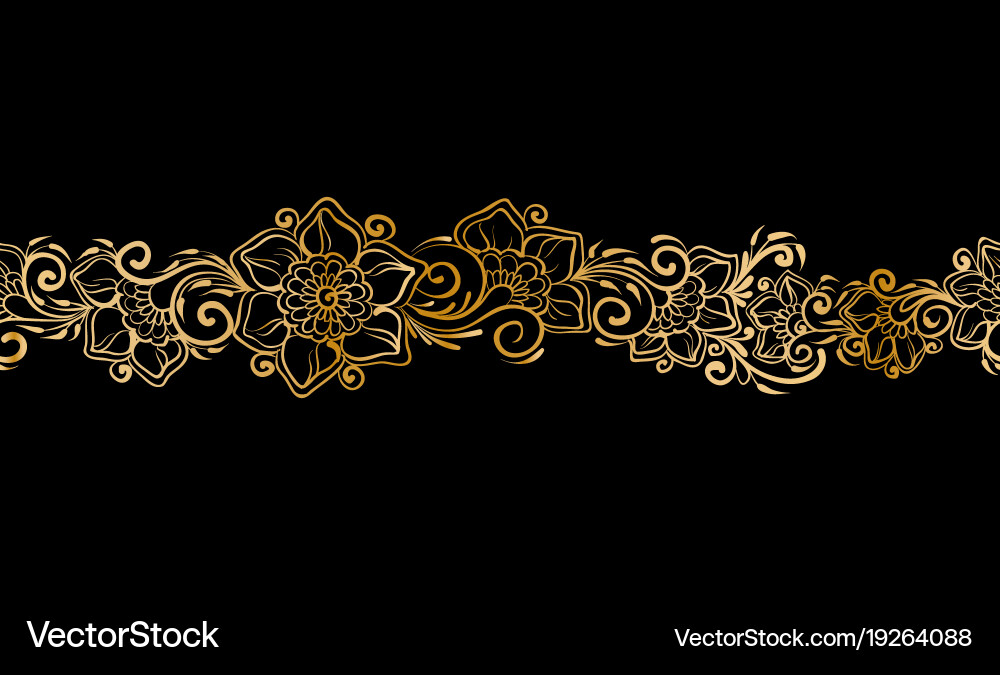 Ethnic indian line art border Royalty Free Vector Image