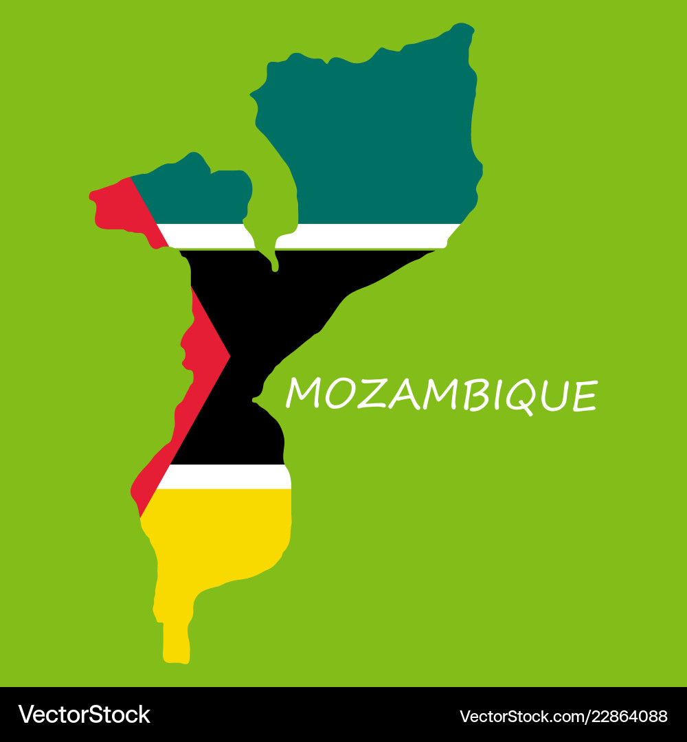 Flag-map of mozambique Royalty Free Vector Image