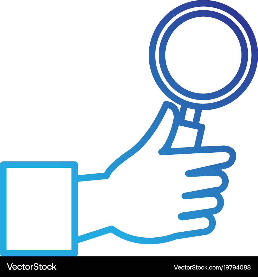 Hand with magnifying glass isolated icon Vector Image